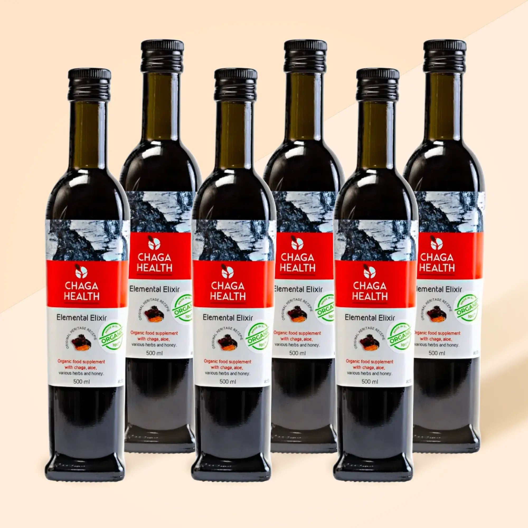 Bundle Chaga Health Organic ELEMENTAL Elixir with Aloe Vera 6x500ml – Shroomwell